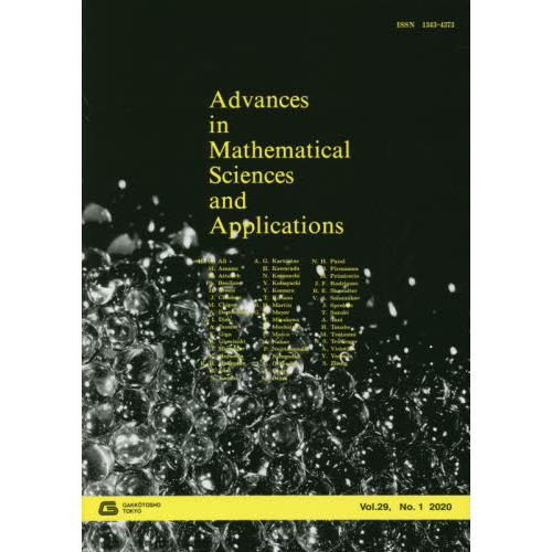 Advances in Mathematical Sciences and Applications Vol．29，No．1（2020） 通販 ...